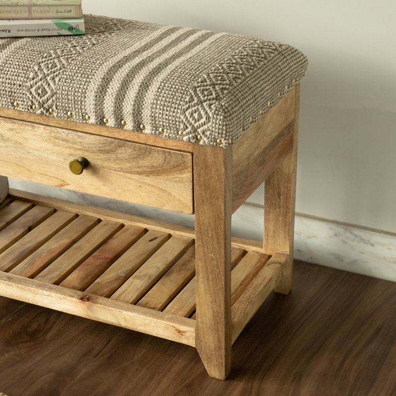 Union Rustic Iyaas Cotton Upholstered Storage Bench & Reviews | Wayfair