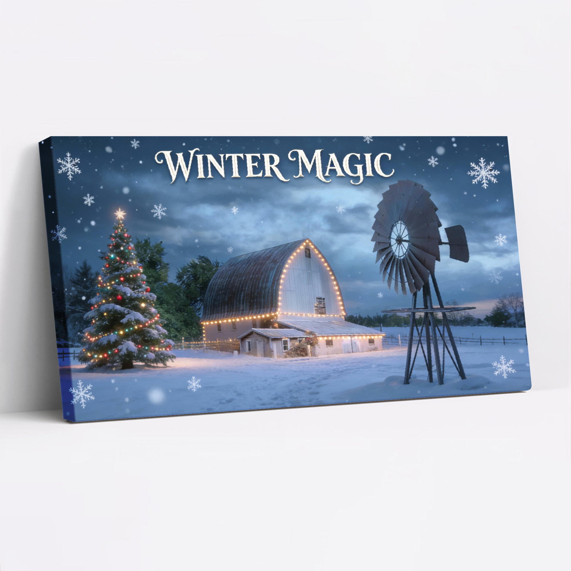 Winston Porter Winter Magic Christmas Tree Barn And Windmill Canvas ...