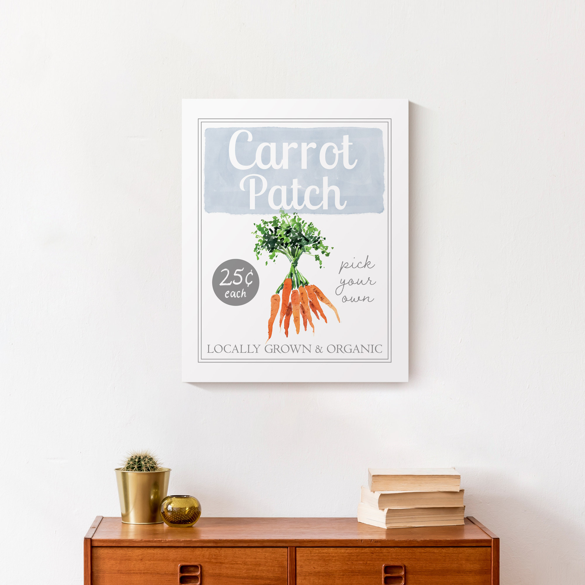 Gracie Oaks Carrot Patch Sign 2 - Wrapped Canvas Advertisements | Wayfair