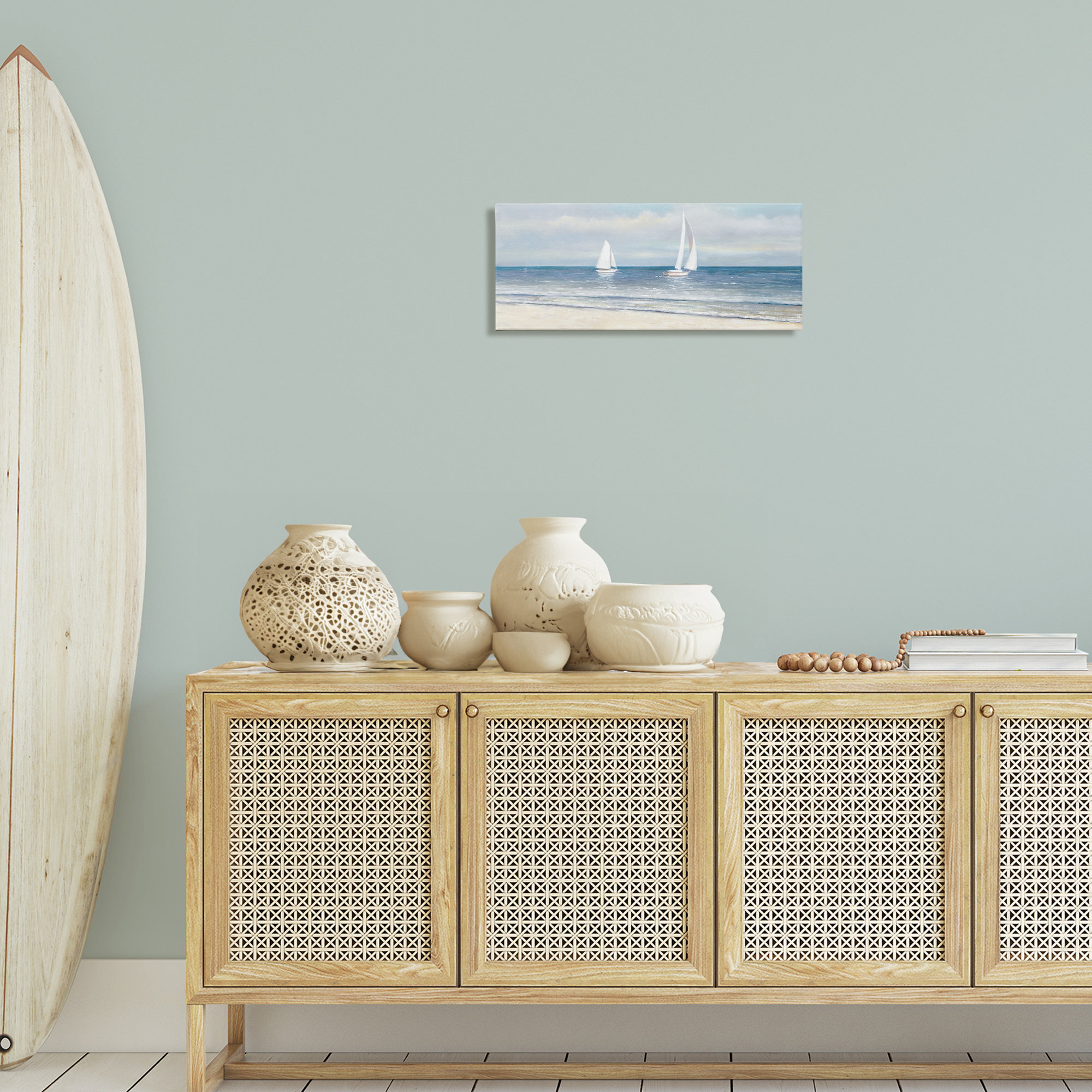 Breakwater Bay Sooth Sailboats View Canvas Wall Art by T.C. Chiu | Wayfair