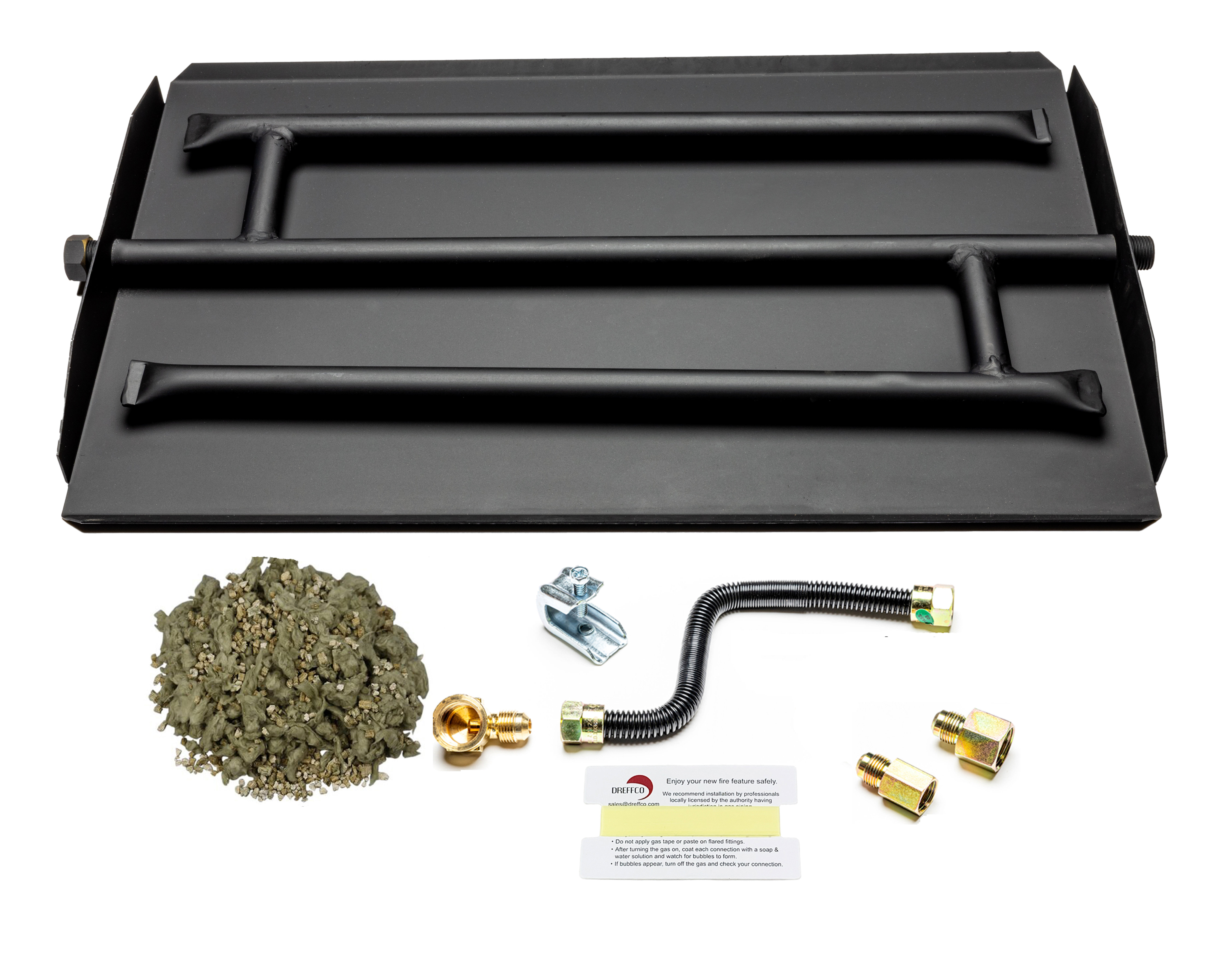 Tretco Powder Coated Triple Row Gas Burner Pan & Connection Kit for ...