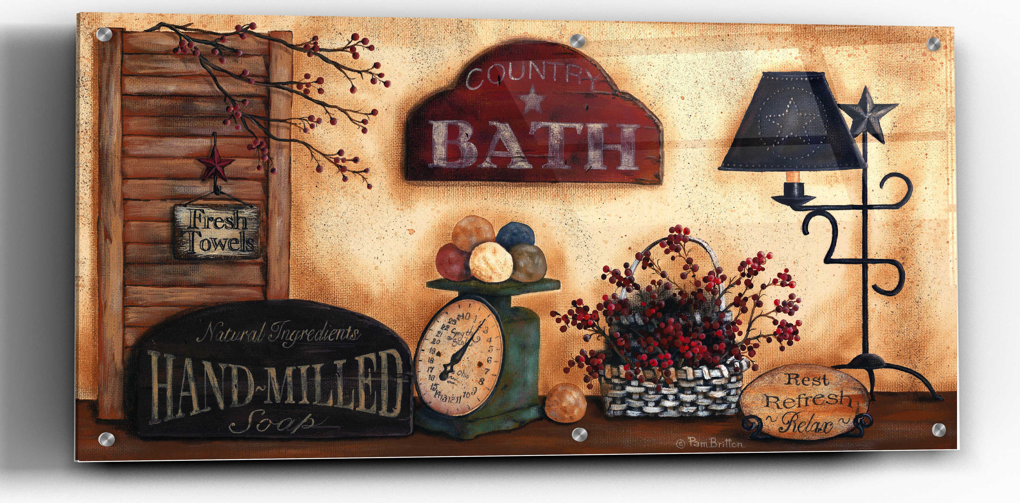August Grove® Country Bath, Restrefreshrelax by Pam Britton - Unframed ...