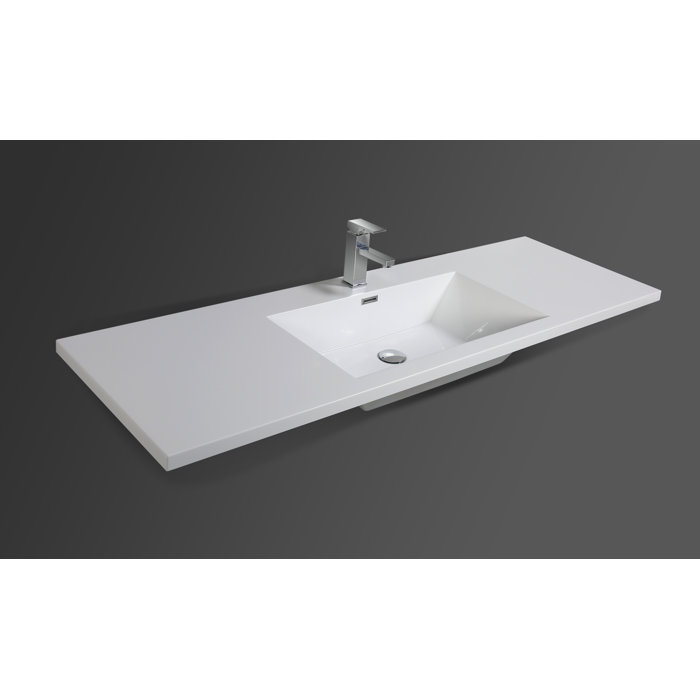 Ebern Designs 58.75'' Plastic Single Bathroom Vanity Top with Sink ...