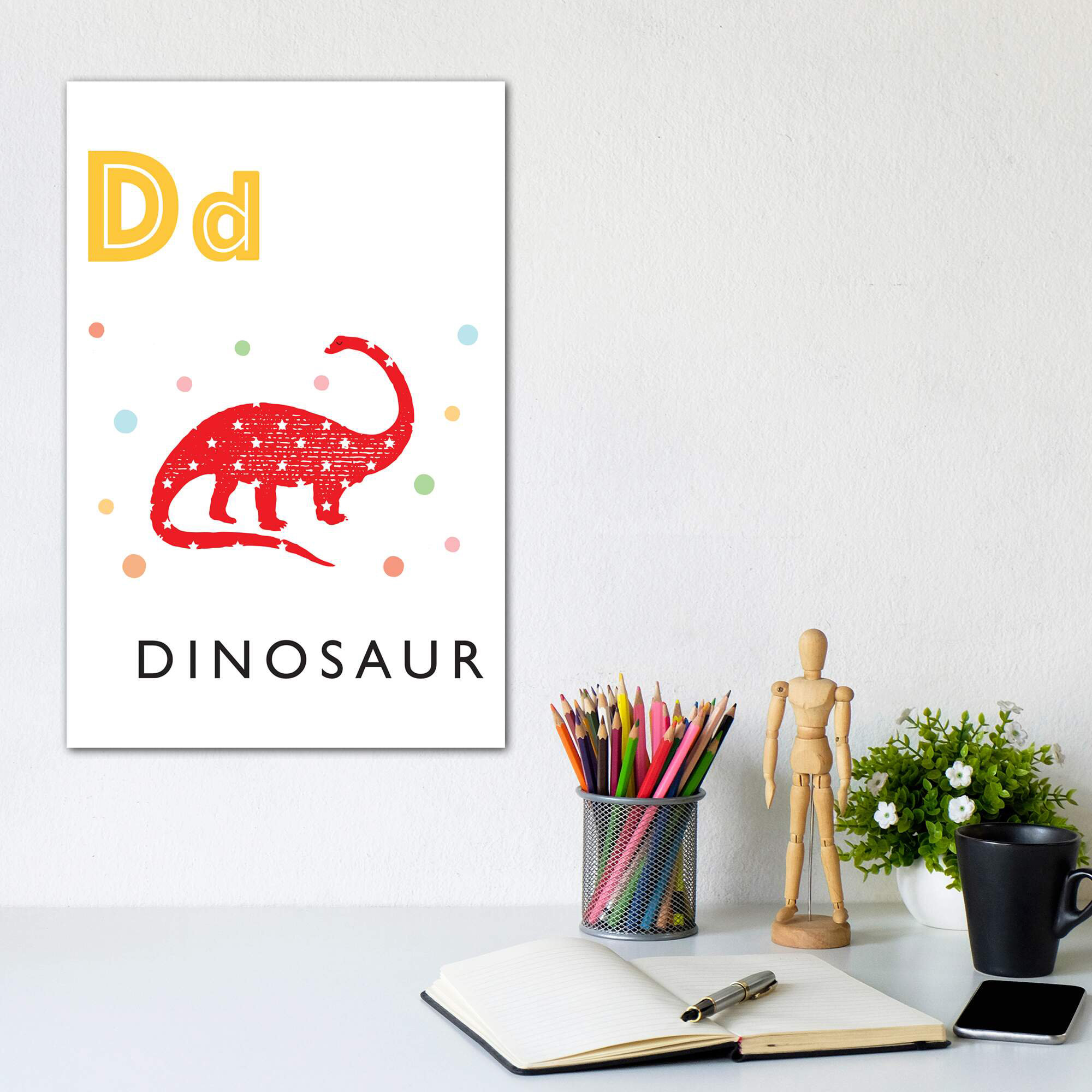 East Urban Home Alphabet Flash Cards D - Graphic Art Print | Wayfair