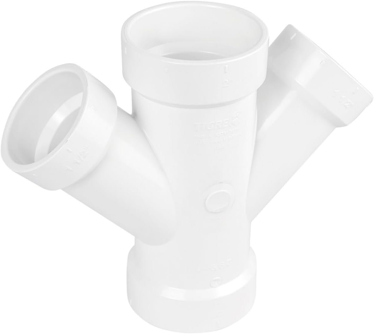 Supply Giant PVC DWV Double Wye Reducing Hub, White PVC Drain, Waste ...