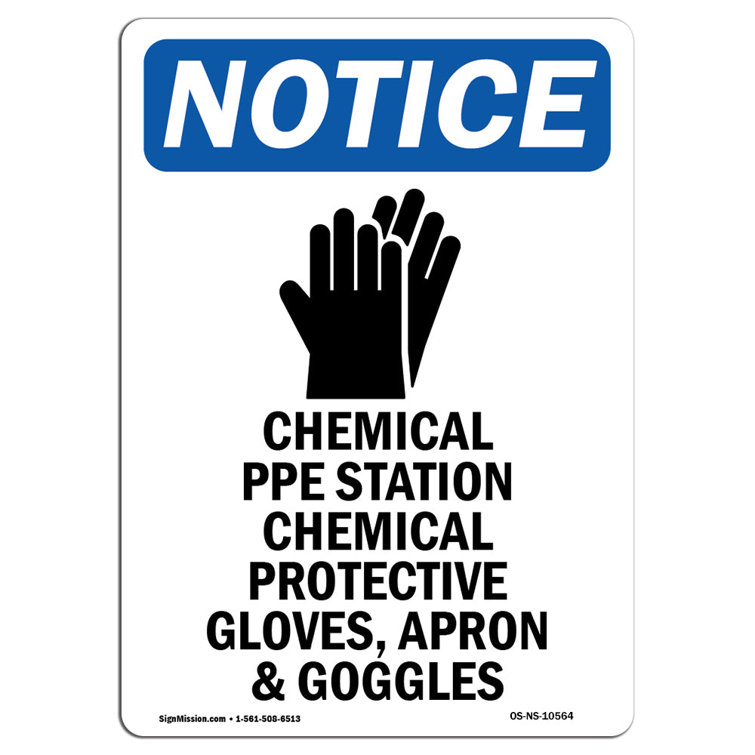 SignMission OSHA Notice - Chemical PPE Station Sign with Symbol | Wayfair