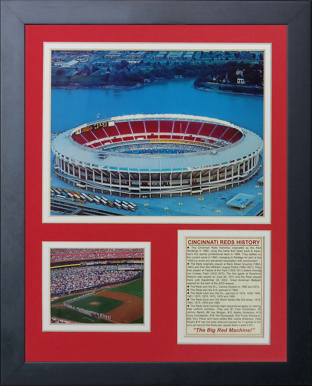 Legends Never Die Cincinnati Reds - Riverfront Stadium Framed ...