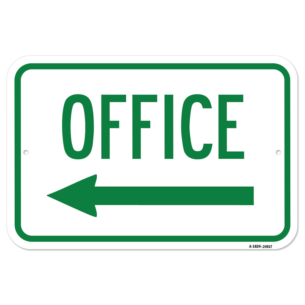 SignMission Office with Left Arrow Aluminum Sign | Wayfair