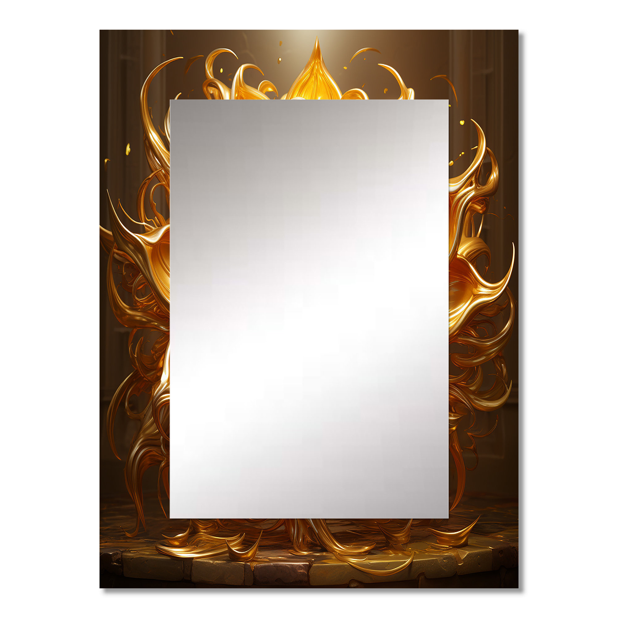 Mercer41 Abstract Golden Sunflower Glam Blooming III - Sunflower Mirror ...