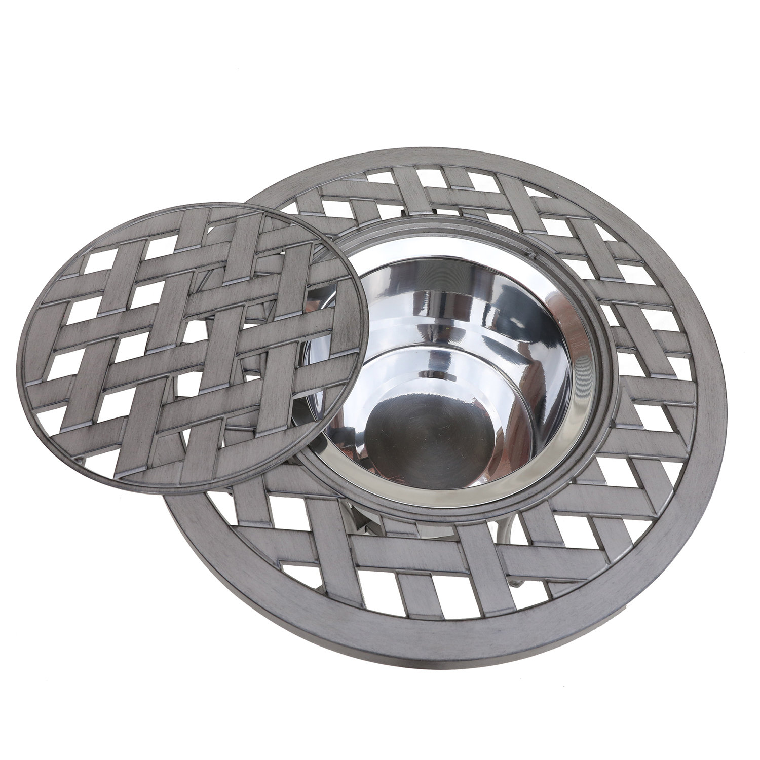 Latitude Run® 21 Inches Cast Aluminum Round Table With Ice Bucket | Wayfair