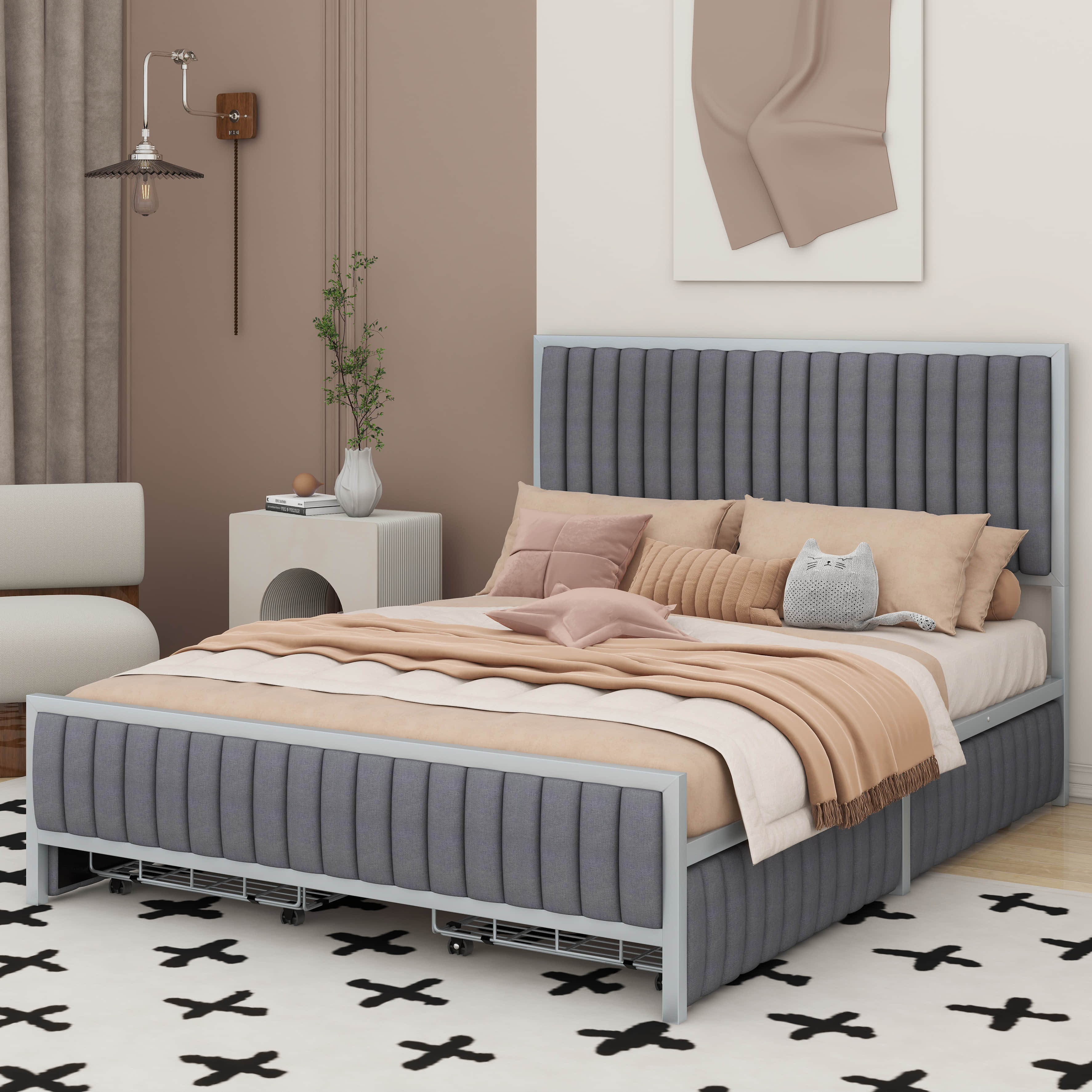 Latitude Run® Brailon Storage Panel Headboard Design Bed | Wayfair