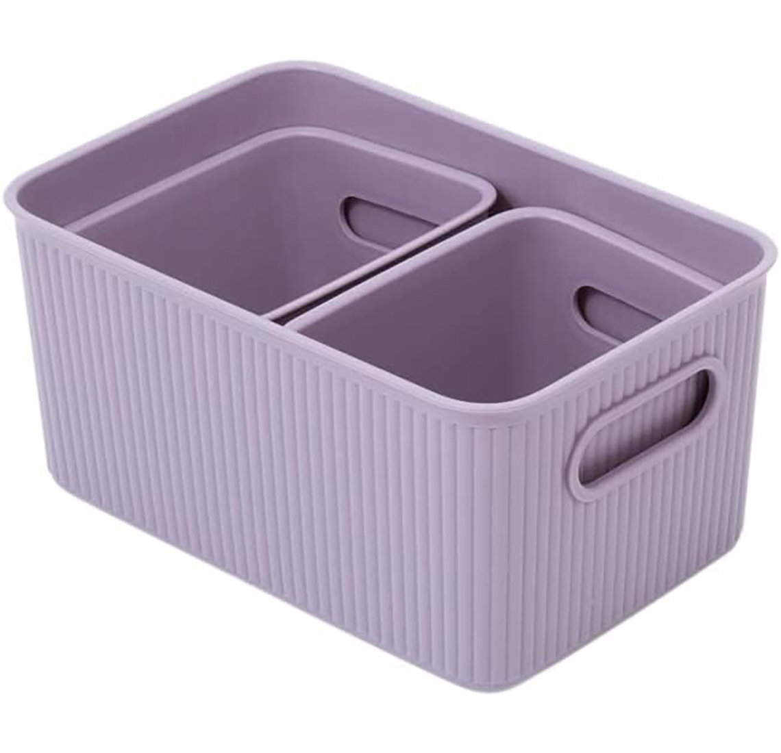 Latitude Run® Ribbed Plastic Storage Bin Set | Wayfair