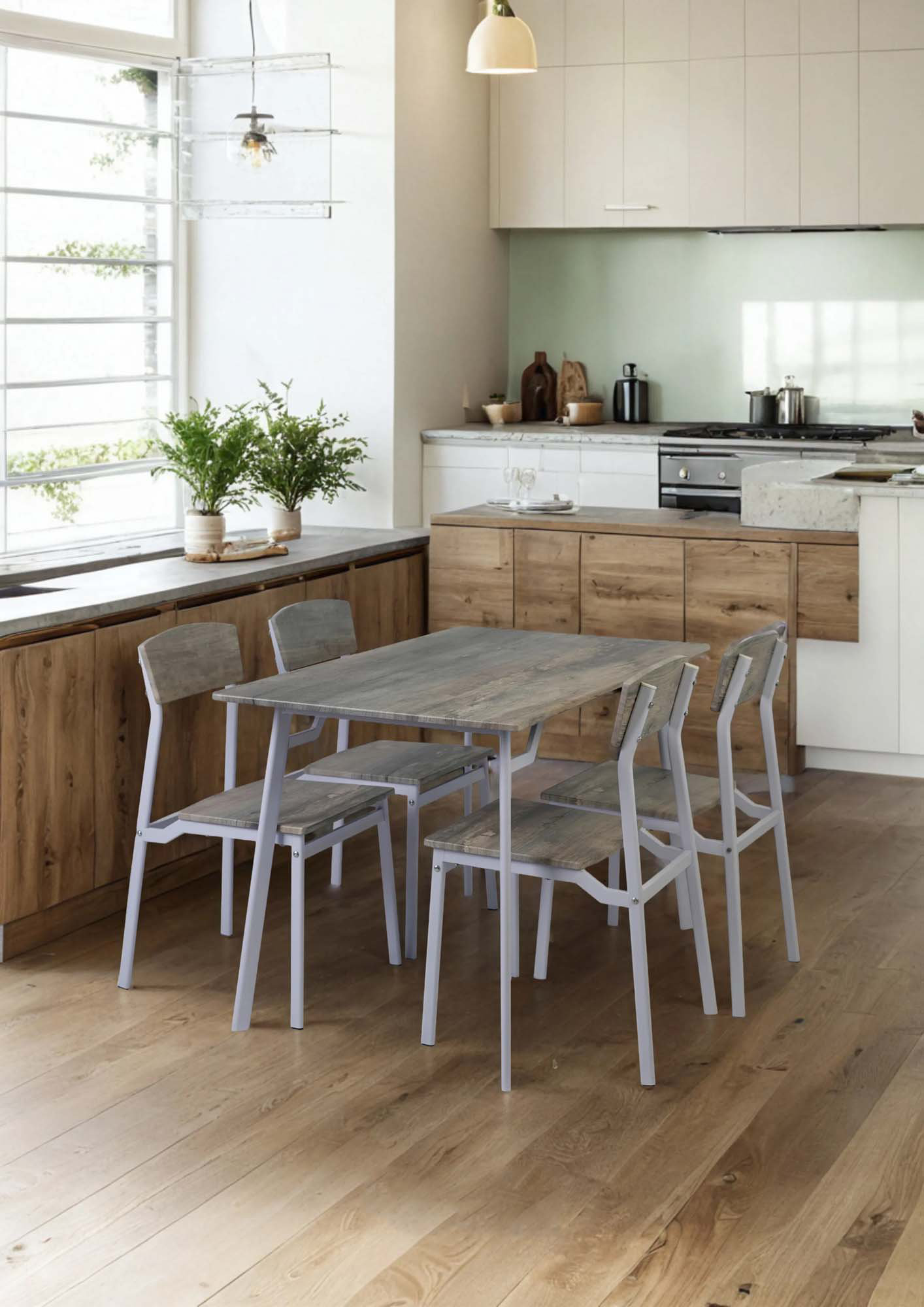 17 Stories Modern 5 Piece Dining Table Set With 4 Chair | Wayfair