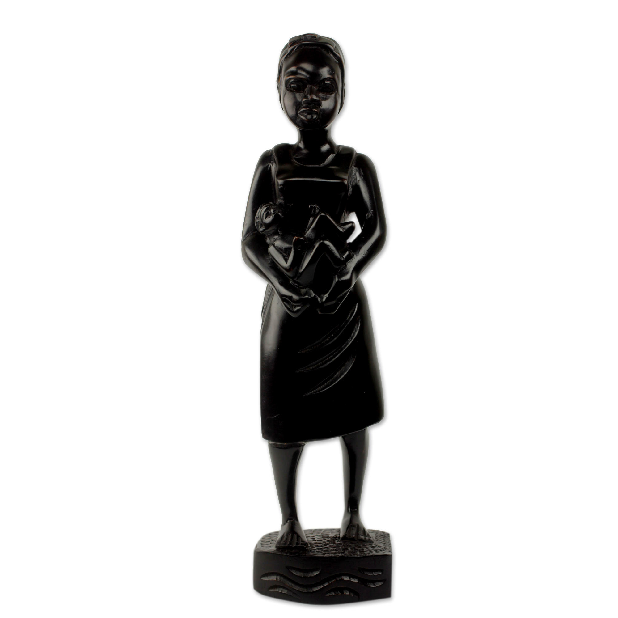Novica Akan Mother and Child Hand Carved Wood African Figurine | Perigold