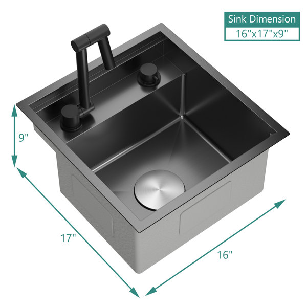 Polyfurniture 9 L Kitchen Sink RV Sink With A Foldable Tap Inside | Wayfair
