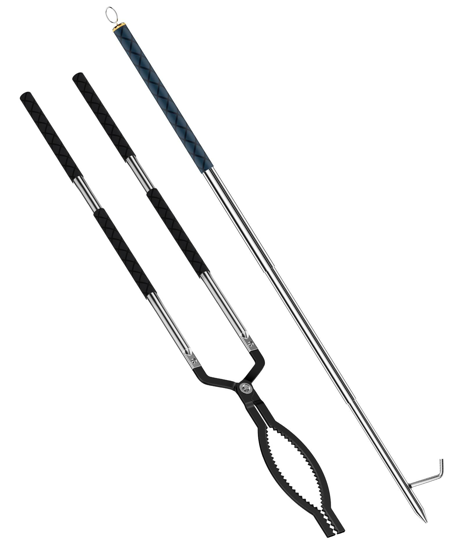 Arlmont & Co. 41 And 48 Inch Retractable Fireplace Tools Set - Tongs ...