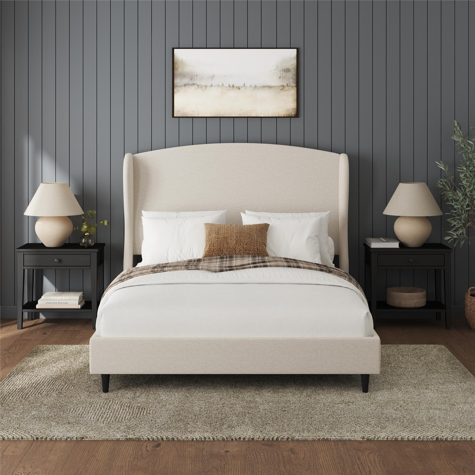 Latitude Run® Mikala Wingback Platform Bed Frame & Reviews | Wayfair