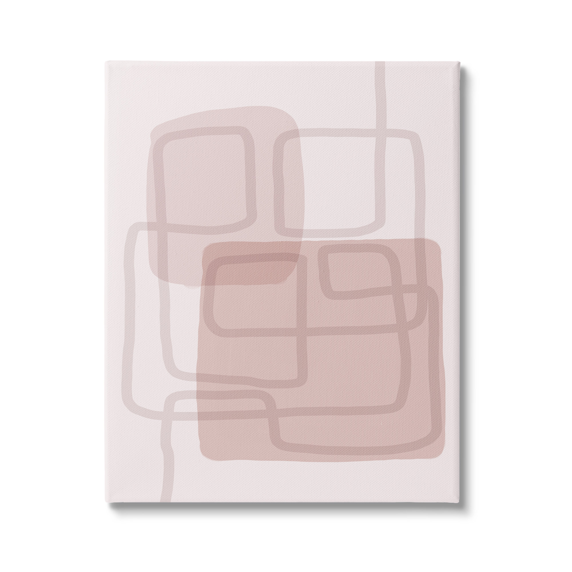 Stupell Industries Soft Abstract Boho Squares On Canvas Graphic Art ...