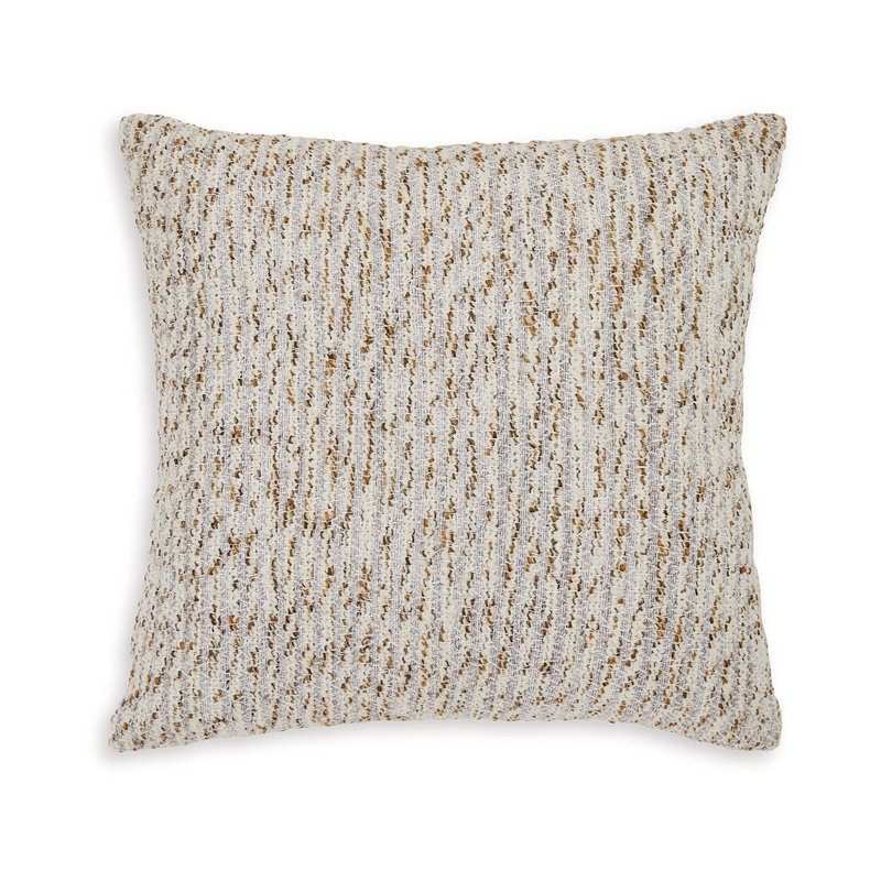 Benjara Lora Square Accent Throw Pillow, 20 Inch, Abstract Gold Stripes ...