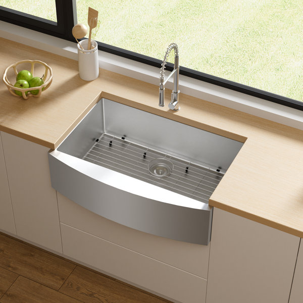 Polyfurniture 30'' L Single Bowl Stainless Steel Kitchen Sink | Wayfair