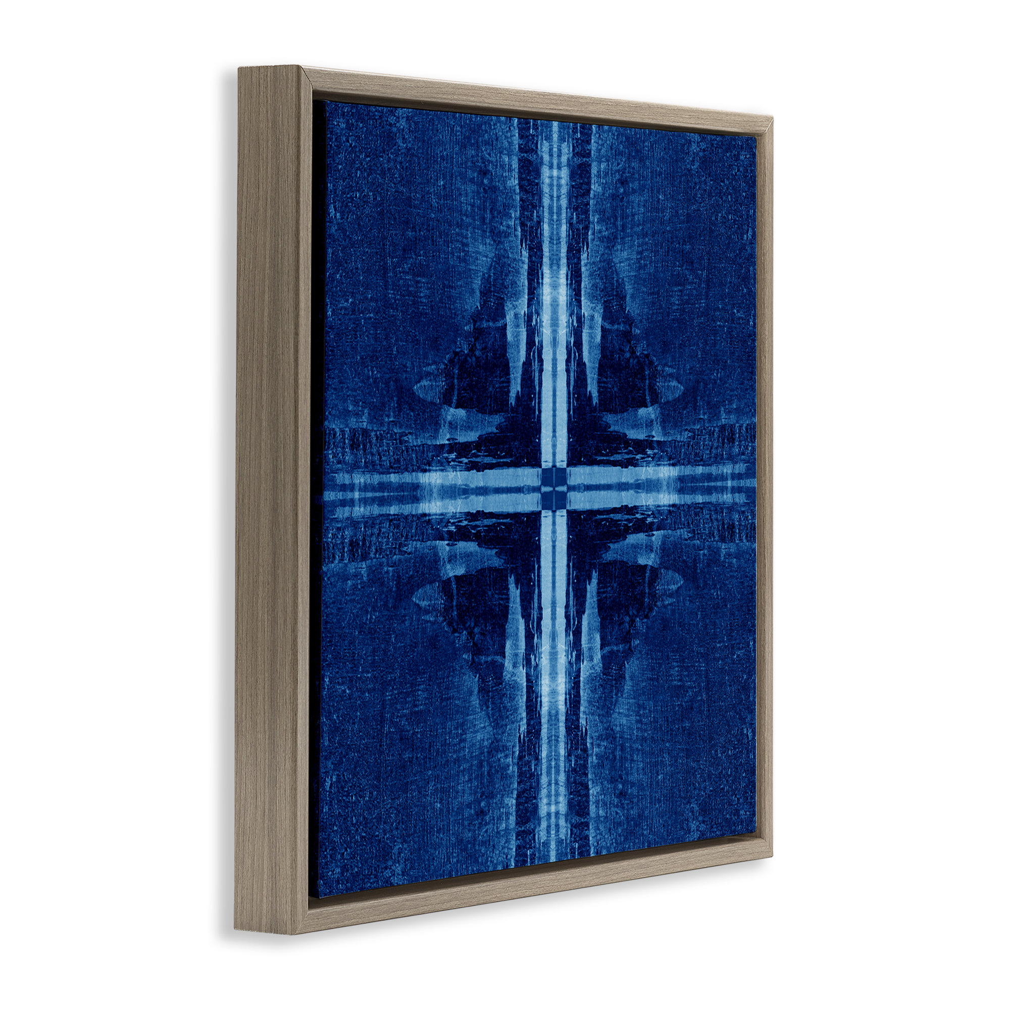 Ivy Bronx Dark Geometric Quadrants Floating Frame Art by El Perkin ...