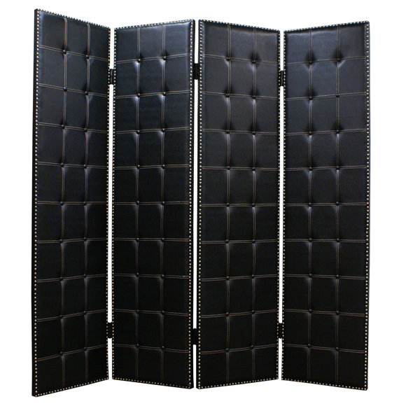 Canora Grey Amundson 84 X 84 Black Faux Leather Screen | Wayfair