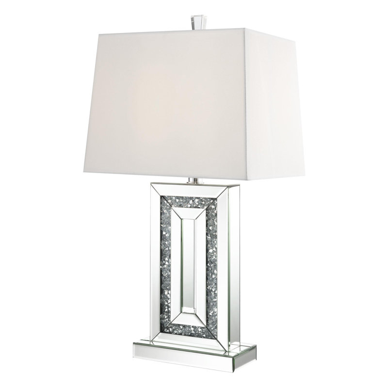 Mercer41 30-inch Tapered Shade Mirrored Table Lamp Silver | Wayfair