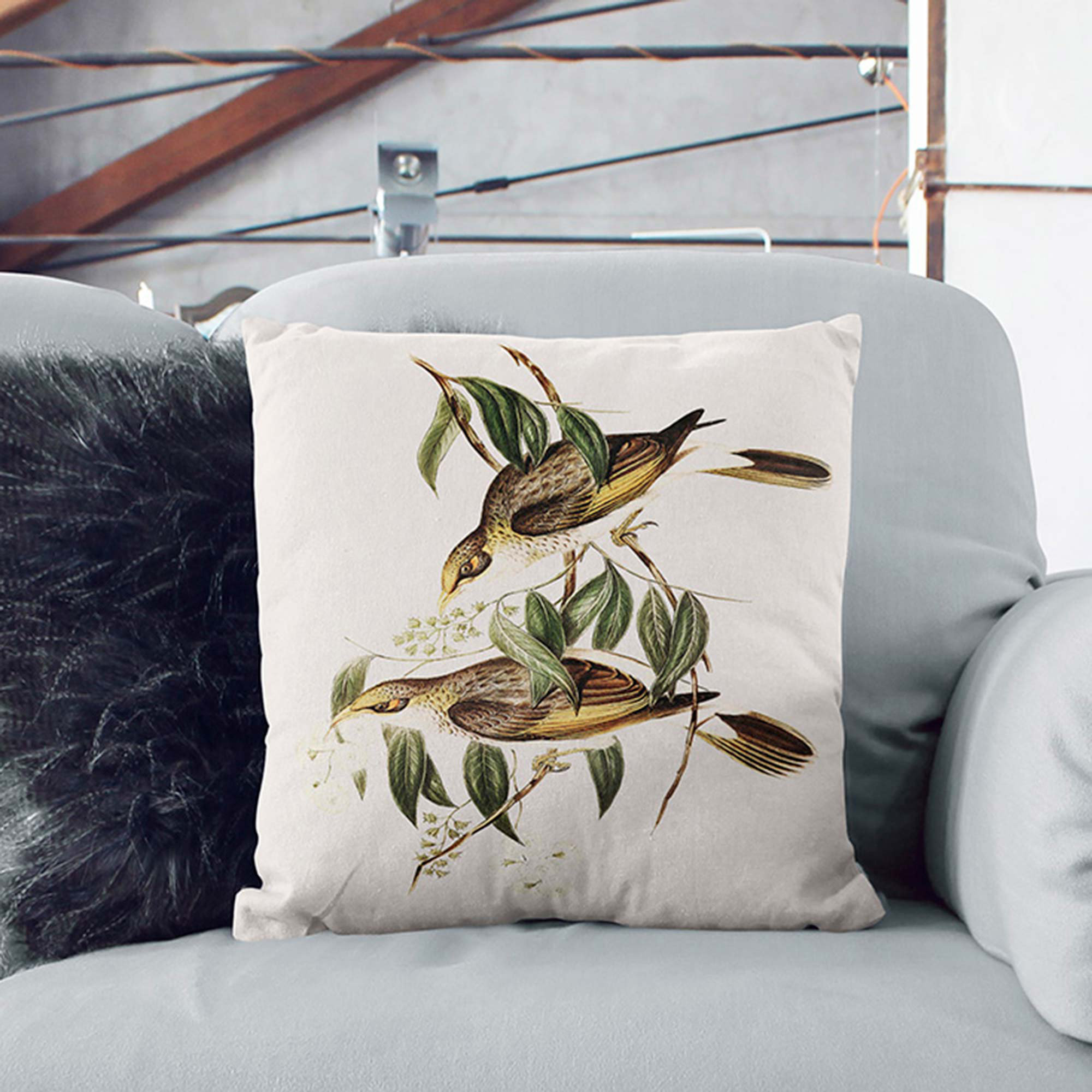 East Urban Home Luteous Honeyeaters by Elizabeth Gould Cushion with ...