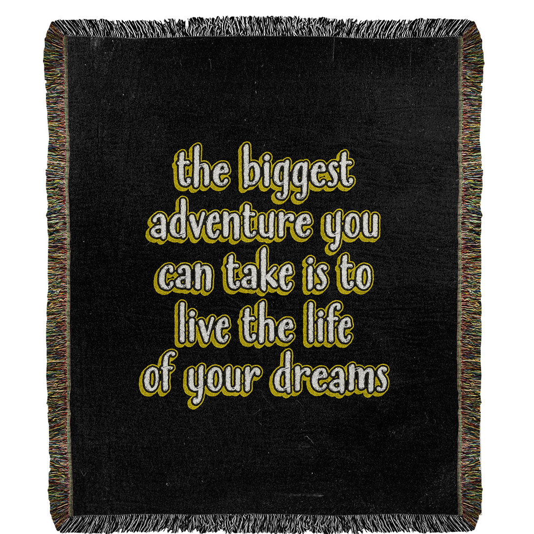 ArtVerse The Biggest Adventure Quote Cotton Throw | Wayfair