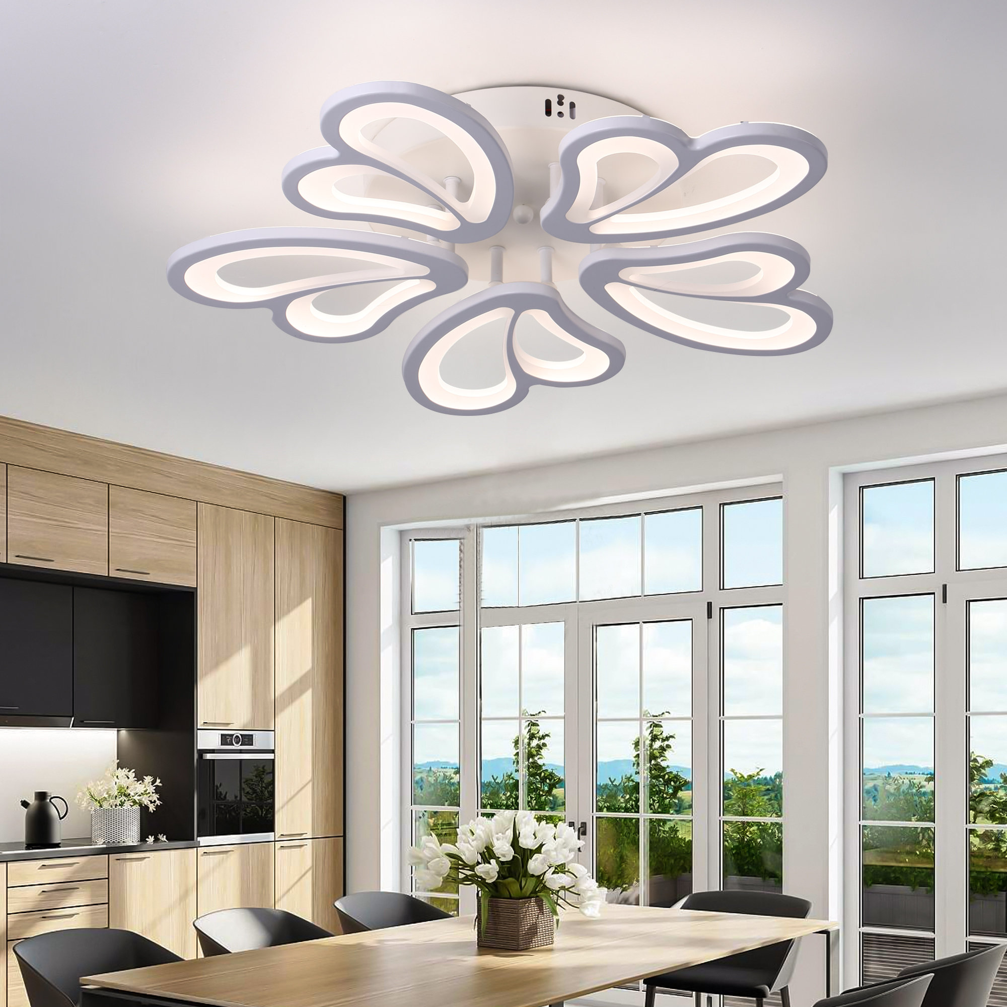 Wrought Studio 22 In. Indoor Modern Dimmable Integrated Led Semi-flush ...