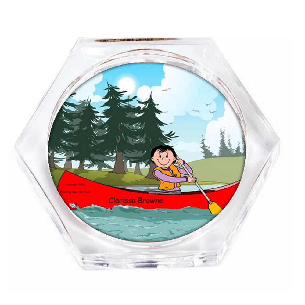 Printed Perfection Personalized Canoe - Female Drink Coaster Gift Set ...
