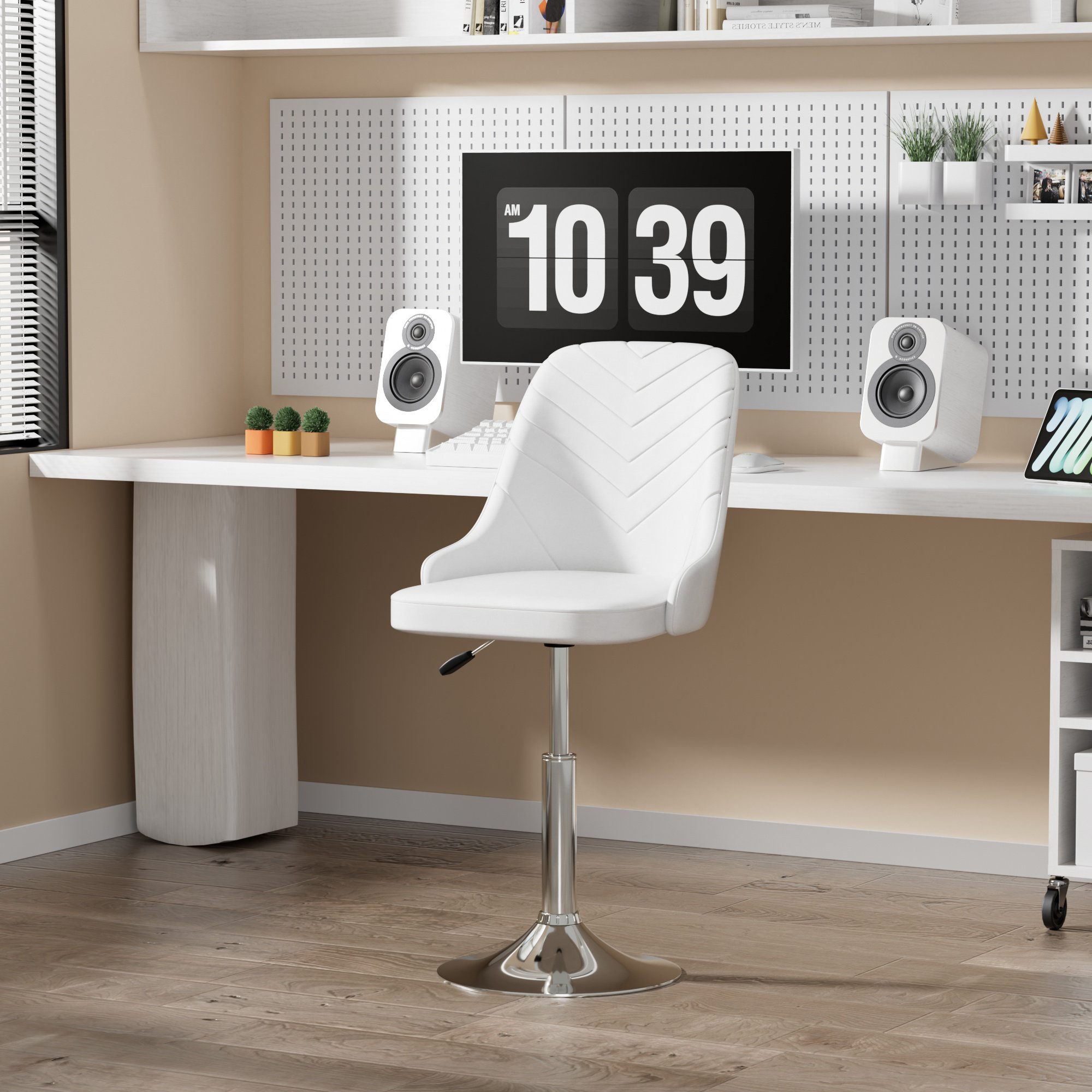 Mercer41 Akron Swivel Vanity Chair, Height Adjustable Makeup Chair ...