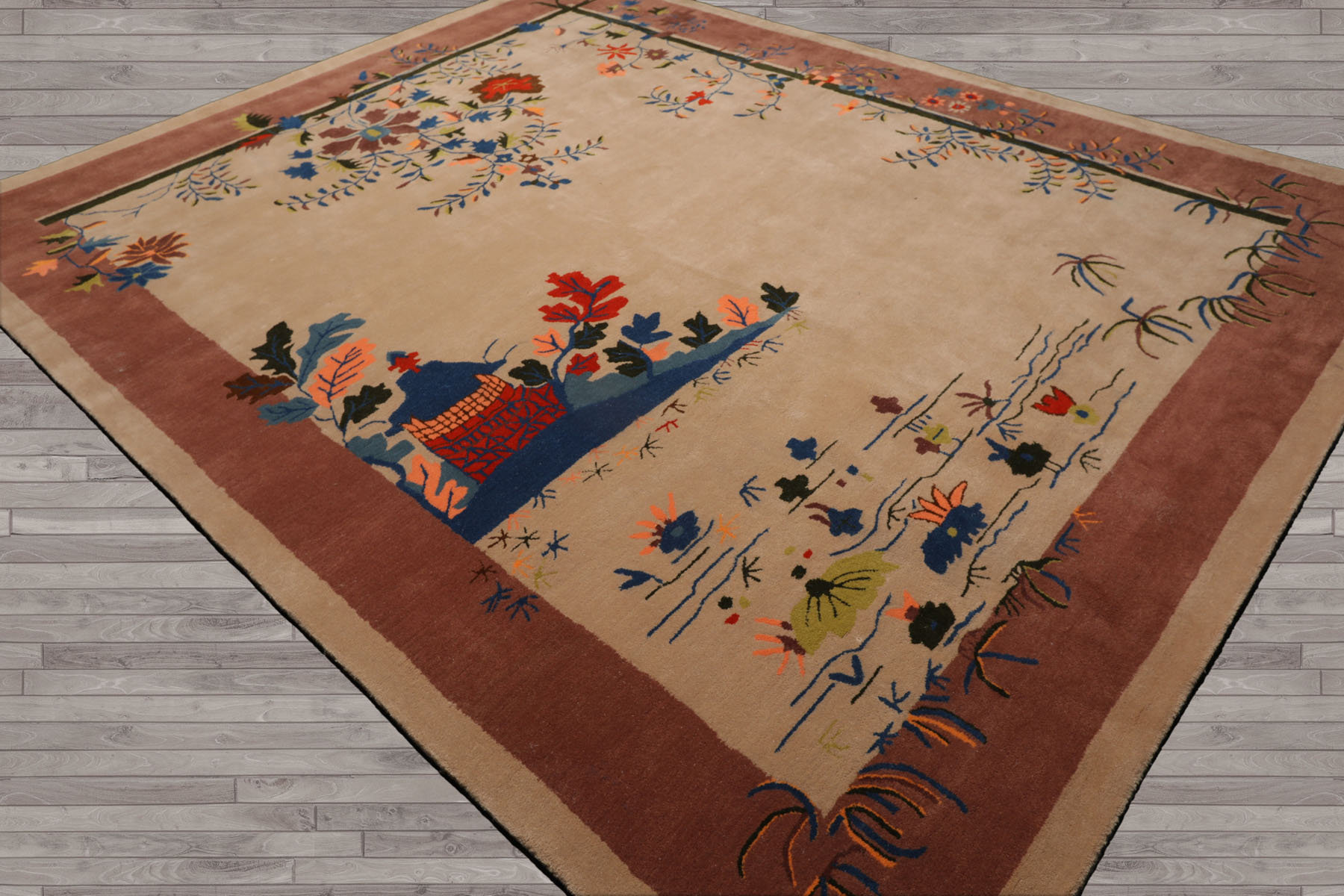 Red Barrel Studio® Multi Size Beige Hand Tufted Pictorial Chinese Art ...