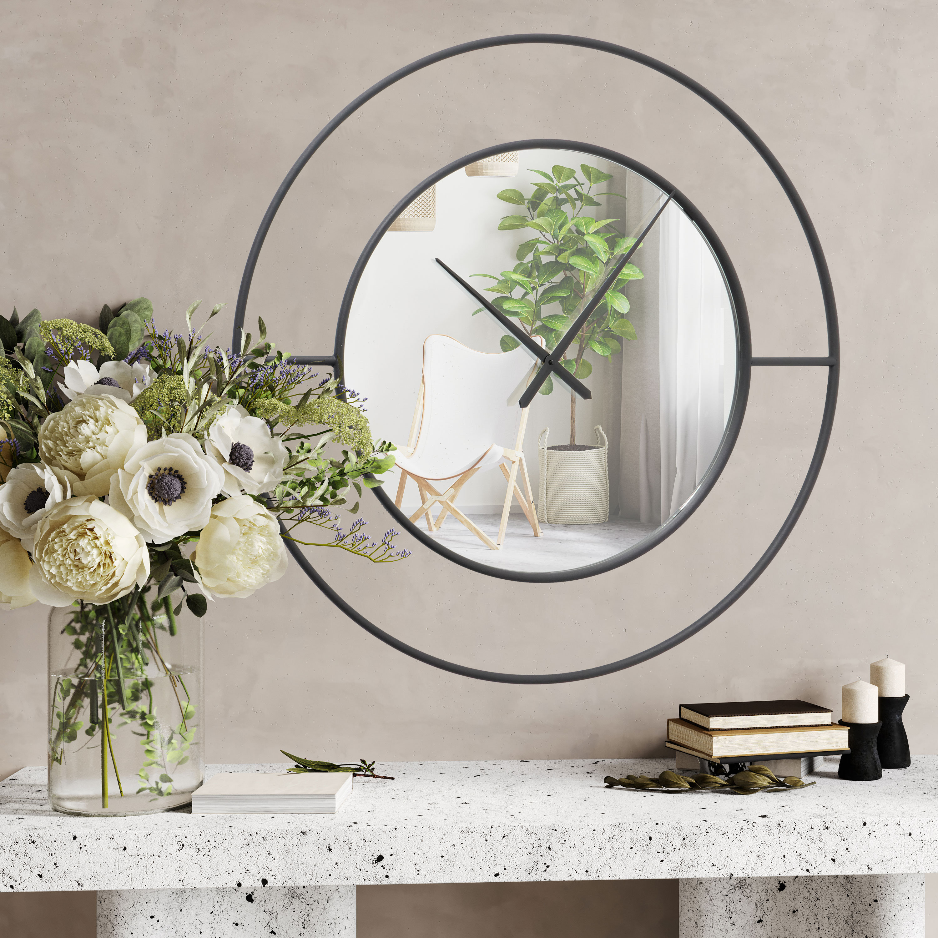 Latitude Run® Cleodaus 35.75 Inch Mirror Wall Clock | Wayfair