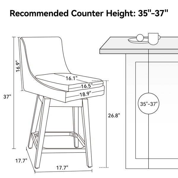 Corrigan Studio® Counter Height Swivel Bar Stools With Back ...