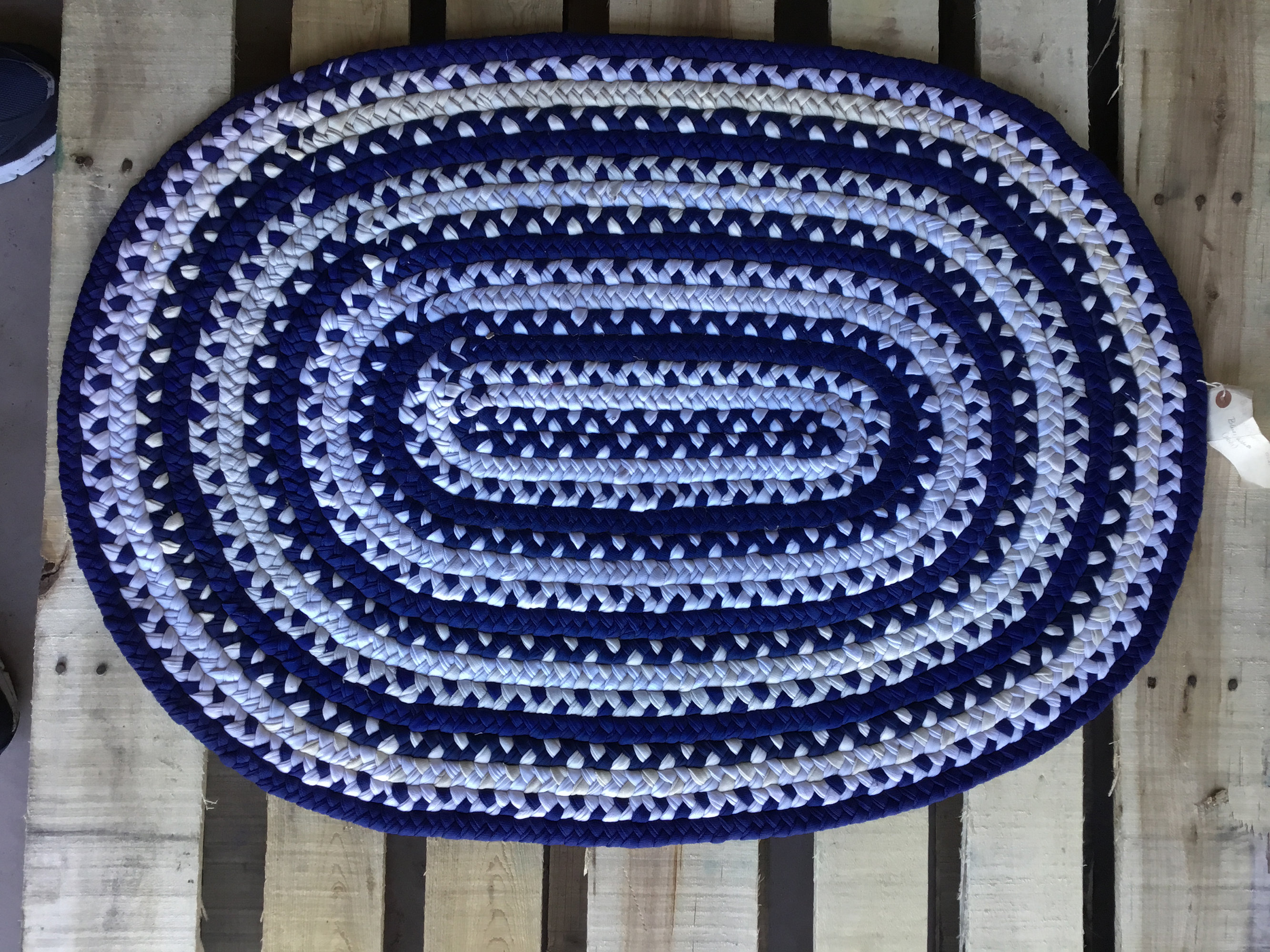 August Grove® Oval Cailynn Hand Braided Blue Indoor/Outdoor Area Rug ...