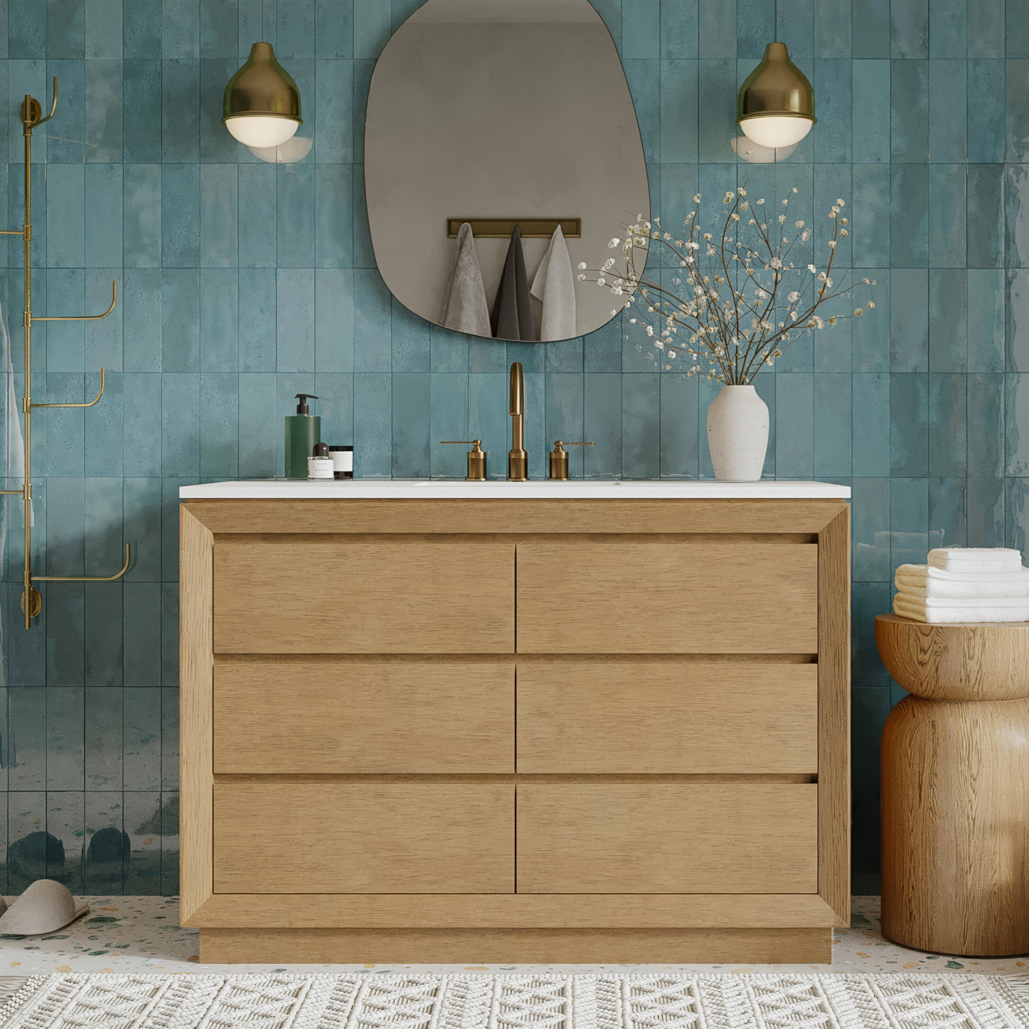 Latitude Run® Antony 48" Single Bathroom Vanity with Vanity Top ...