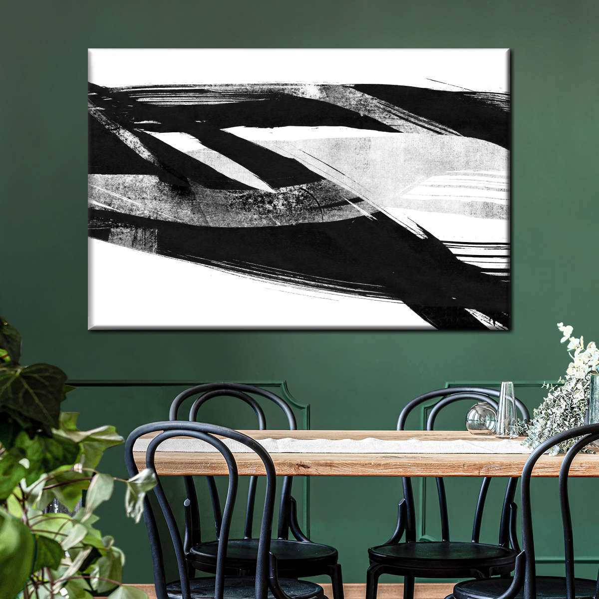 Wrought Studio™ Black Ink Streaks I On Canvas Print | Wayfair