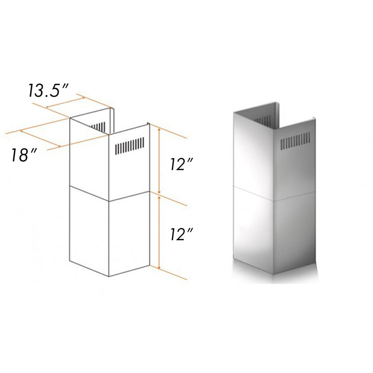 ZLINE Kitchen and Bath ZLINE Range Hood Chimney Short Kit for 7 ft. - 8 ...
