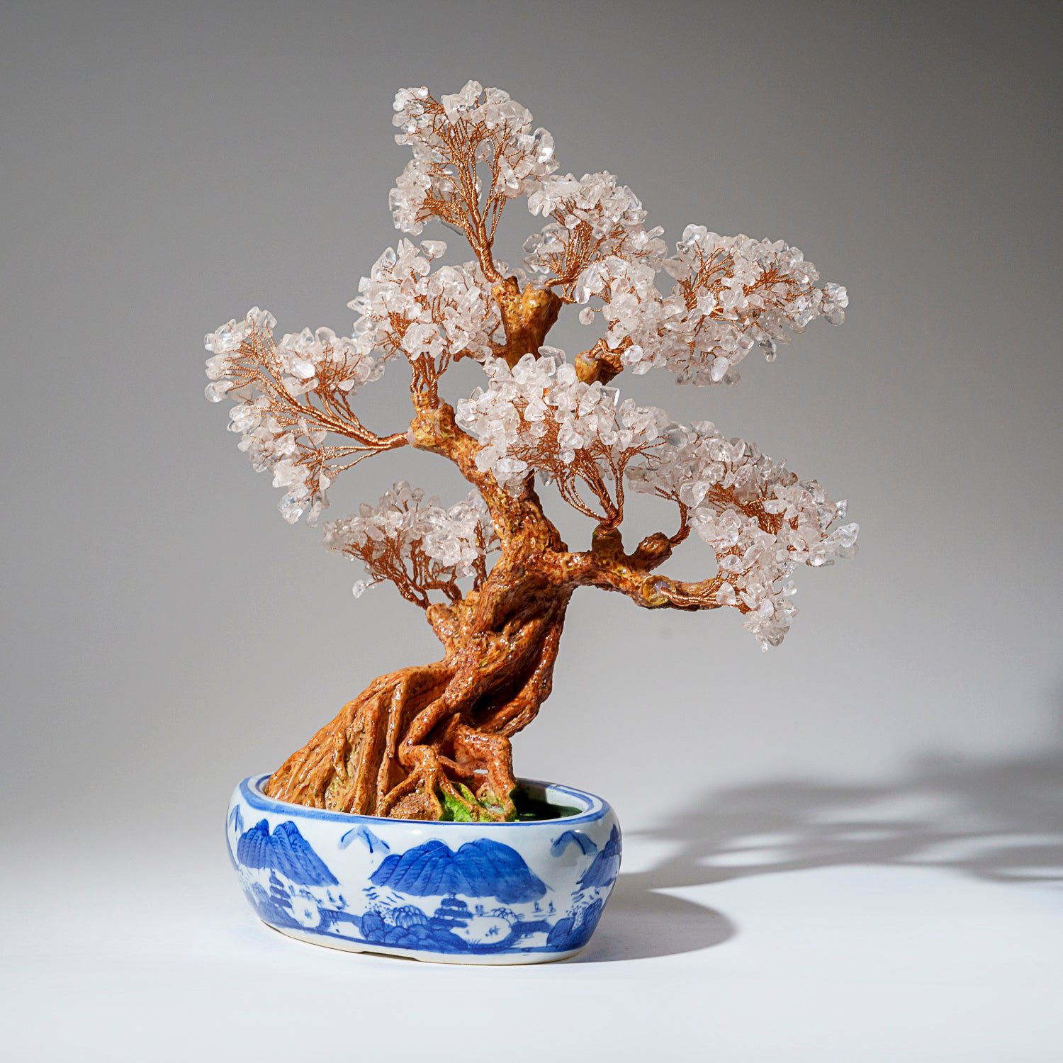 Astro Gallery of Gems Genuine Quartz Gemstone Bonsai Tree In Oval ...