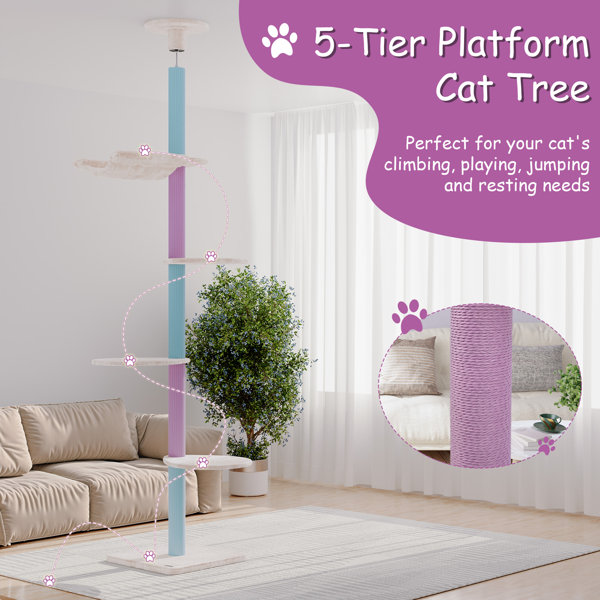 Tucker Murphy Pet™ Fatina 108.3'' H Cat Tree, Ceiling Cat Tower with ...