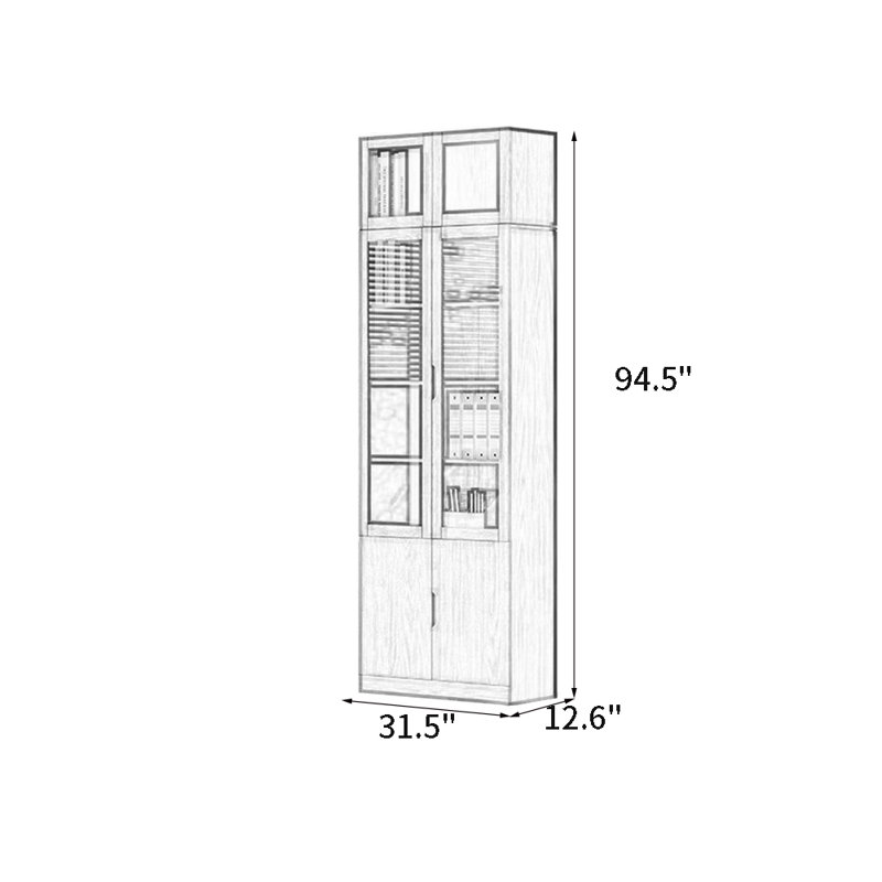 Parttlion Solid wood bookcase with glass locker | Wayfair