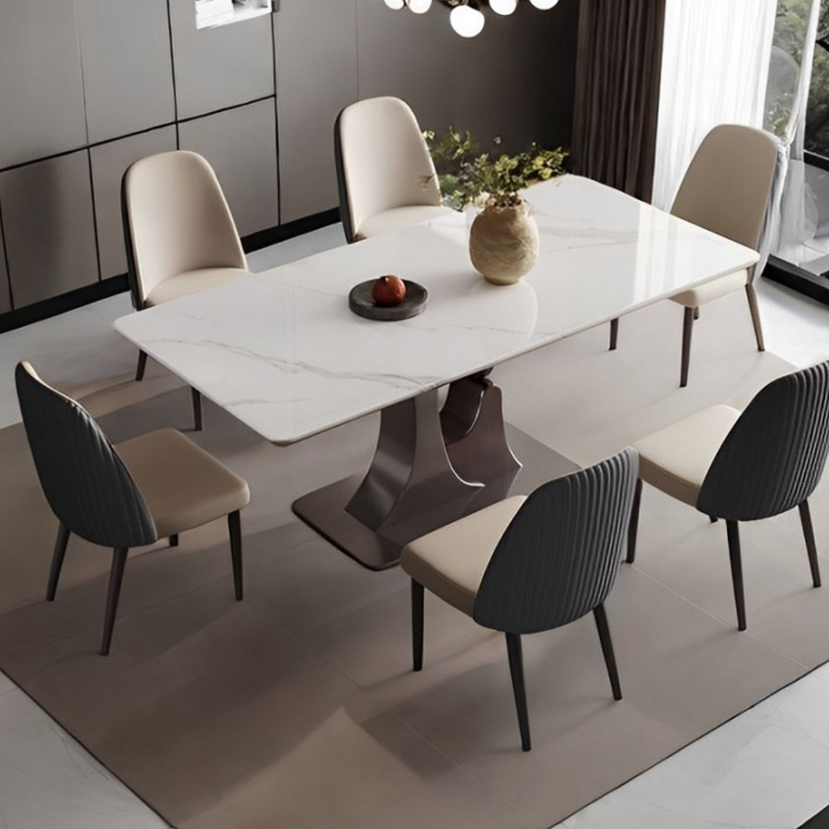 Pakloer Rectangular microlite dining table and chair set | Wayfair