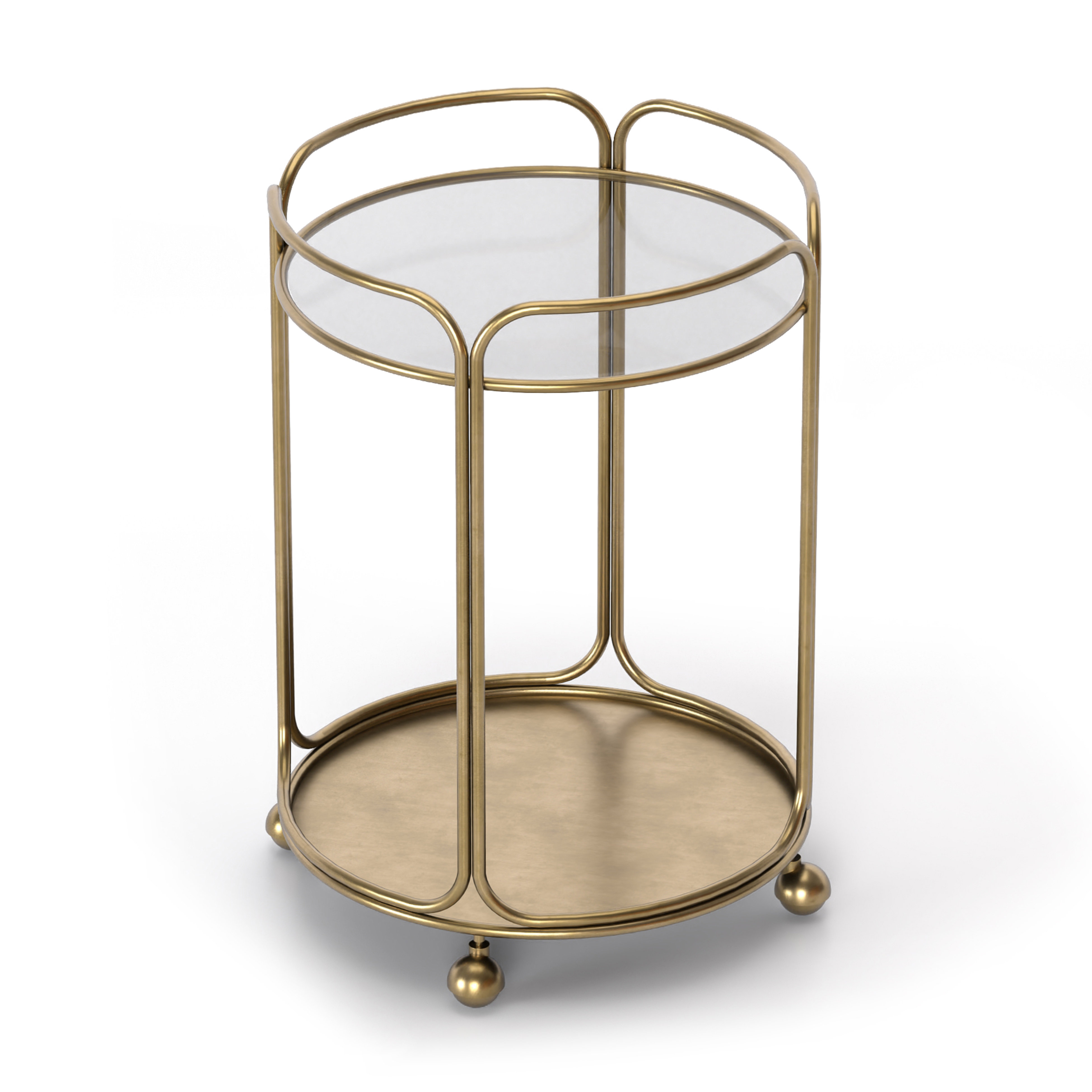 Joss & Main Hollis Radius Round Bar Cart | Wayfair