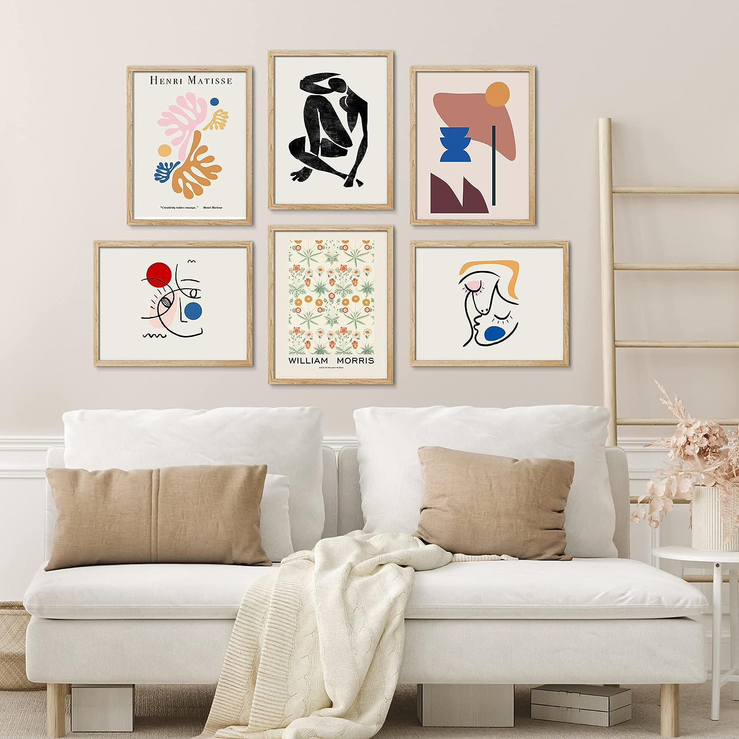 SIGNLEADER Mid-Century Matisse Shapes Plants Framed 6 Pieces by Henri ...