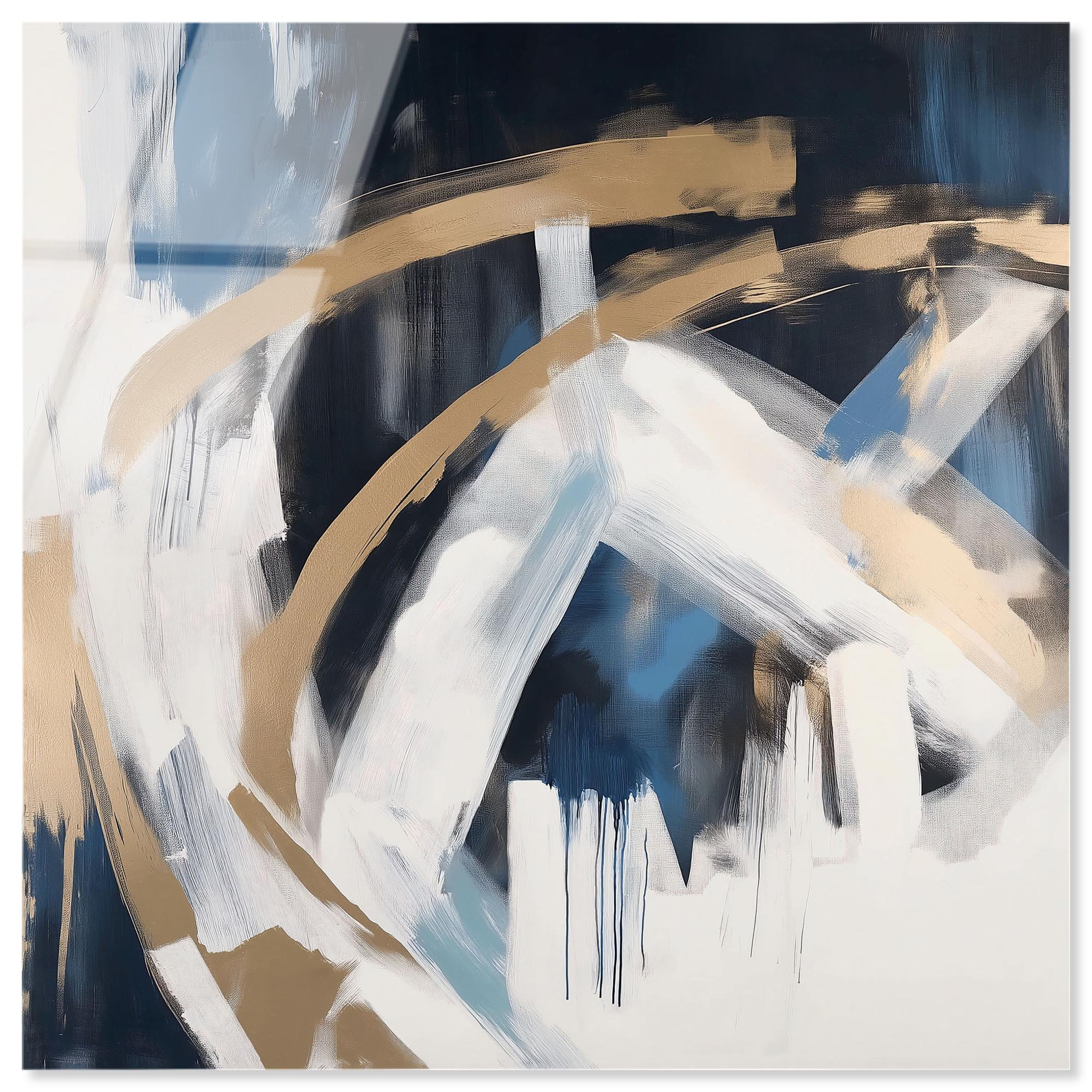 Hokku Designs Golden Vortex II Acrylic Modern Wall Decor by Art Remedy ...