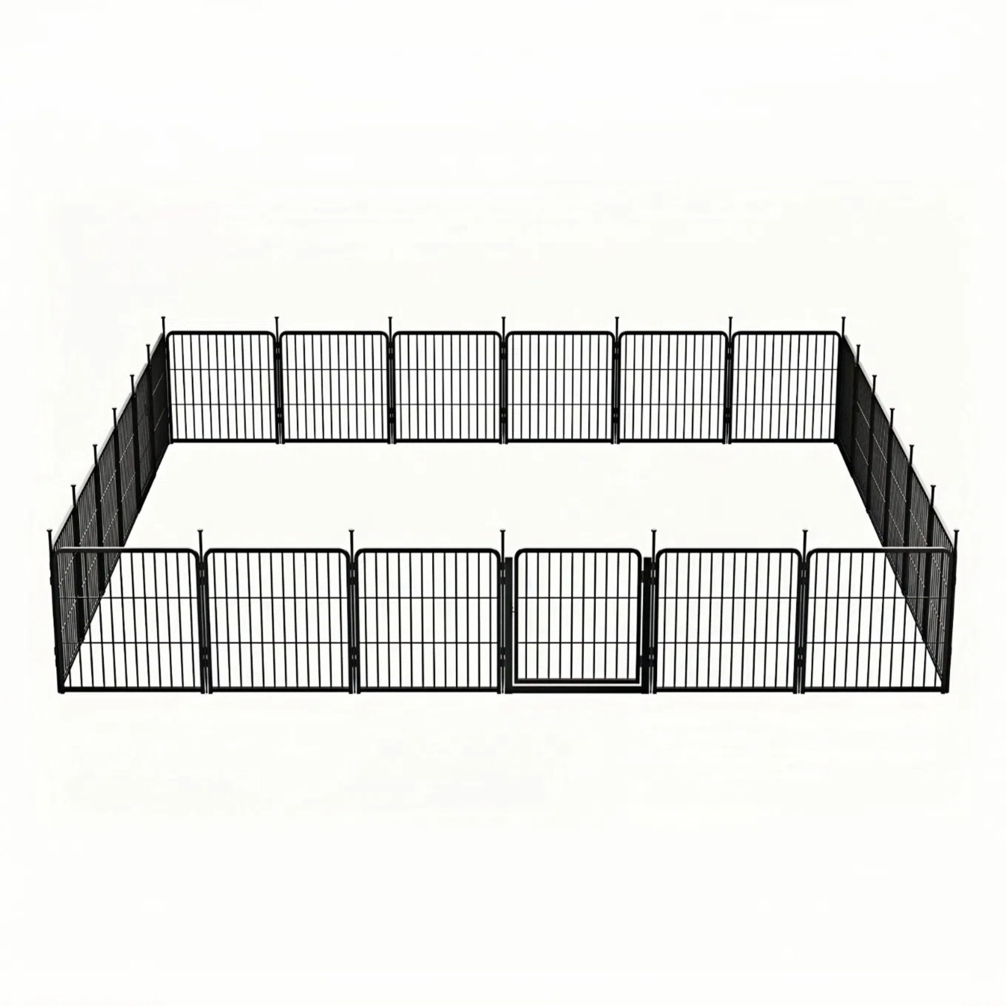 UTTU (24 Fence Panels) No Dig Easy Install Metal Fence, Decorative ...