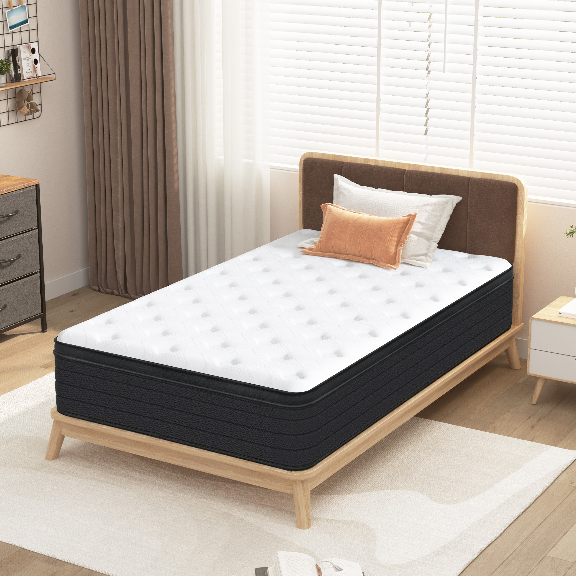 Alwyn Home Mattress CertiPUR-US Certified Hybrid Memory Foam Pocket ...