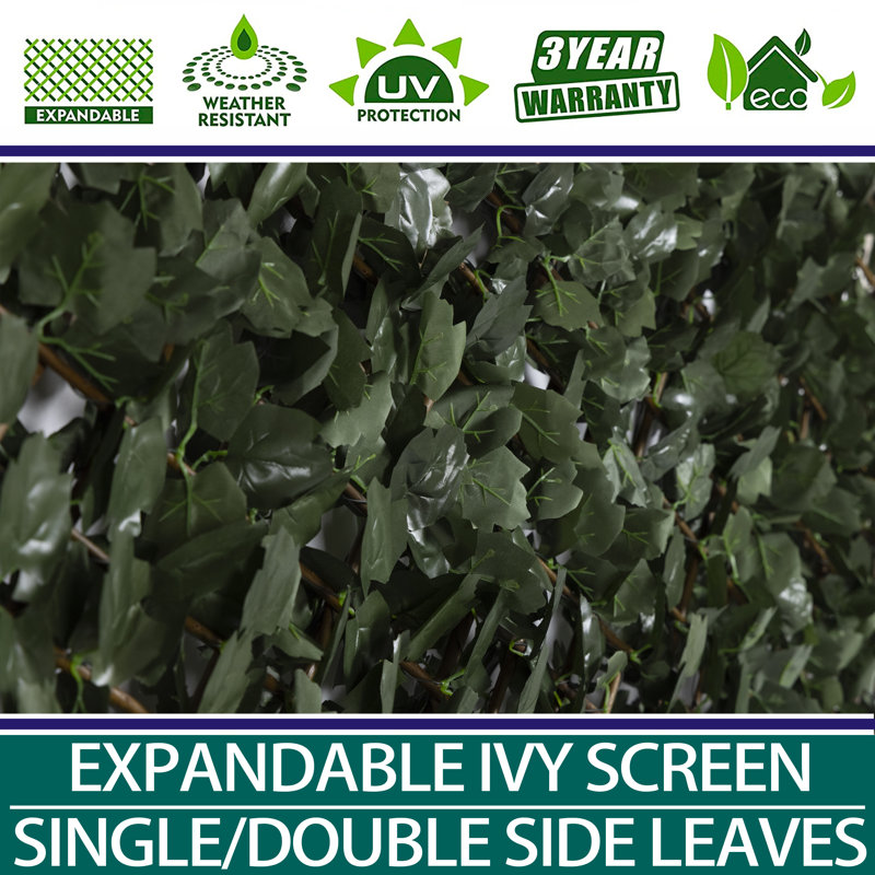 Primrue Parkhur Double Side Expandable Faux Hedge Artificial Ivy ...