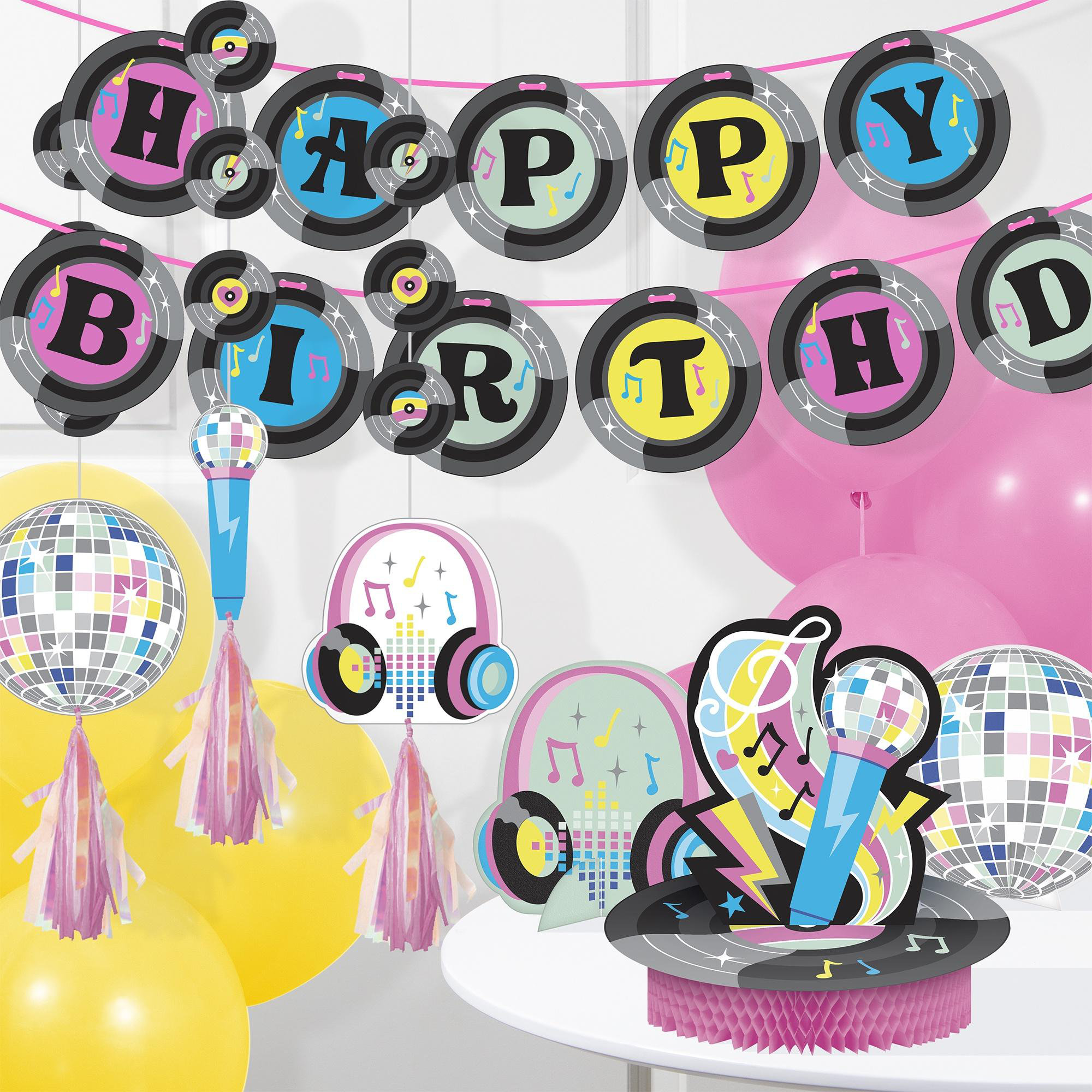 Creative Converting Birthday Beats Disco Party Décor Set, 35 ct ...